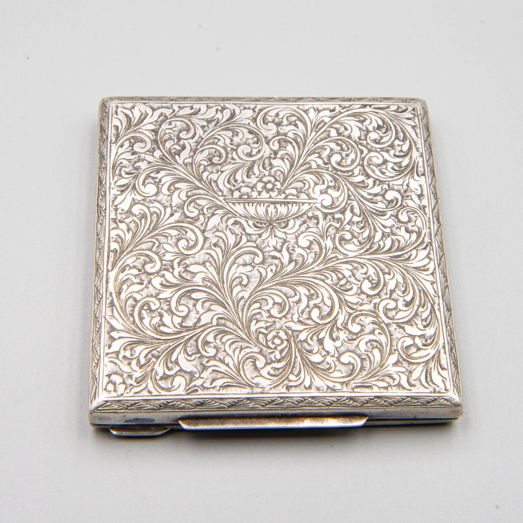 Vintage Solid Silver Powder Compact - Etsy