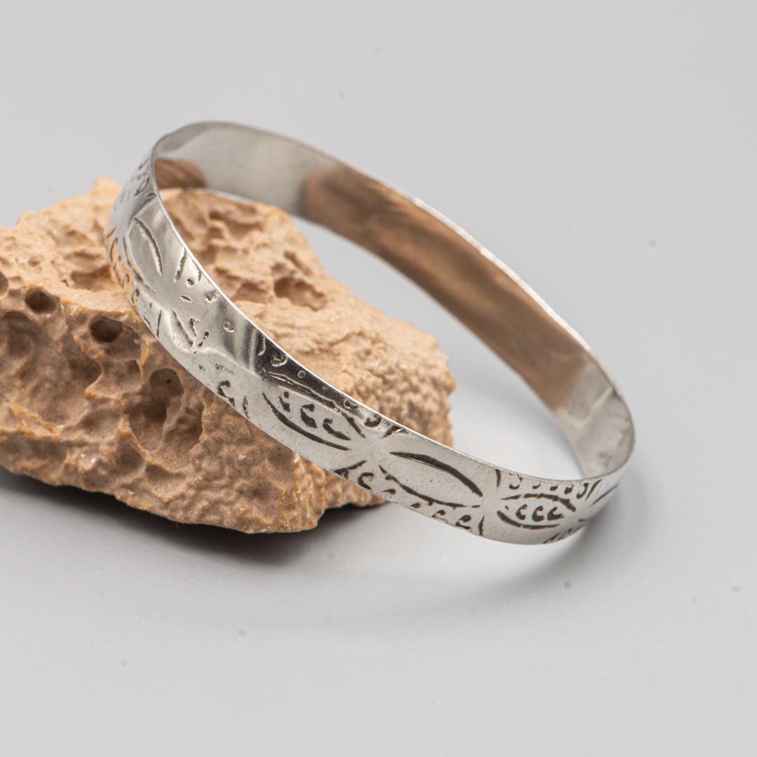 Moroccan Bracelet - Vintage Ethnic Sterling Silver Bangle From Berber ...