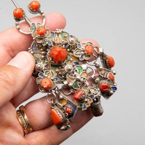 Antique Kabyle Fibula From Algeria Silver Enamel Natural Mediterranean ...