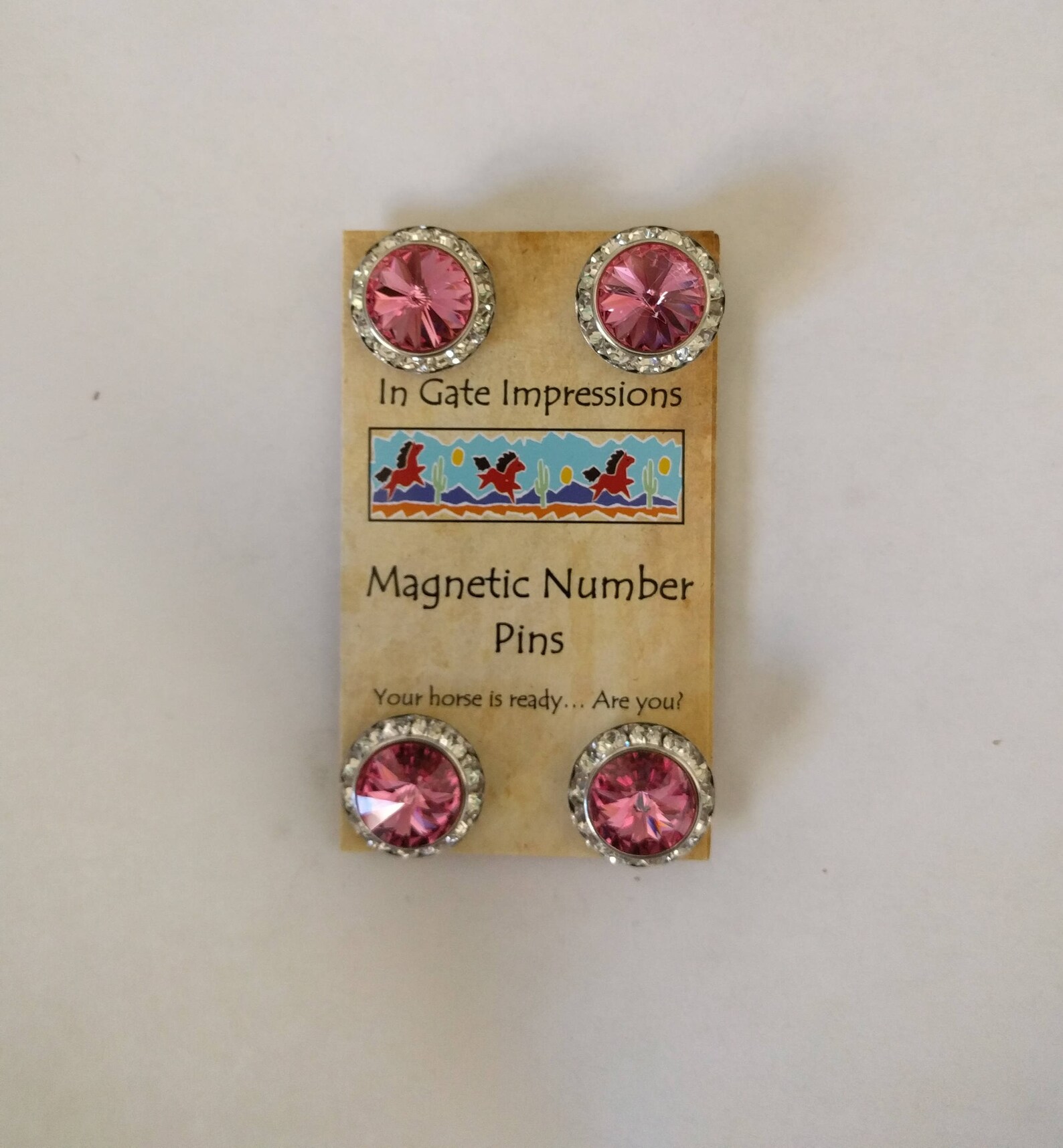JUMBO ROSE Magnetic Number Pins Horse Show Number Magnet Rivoli Crystal ...