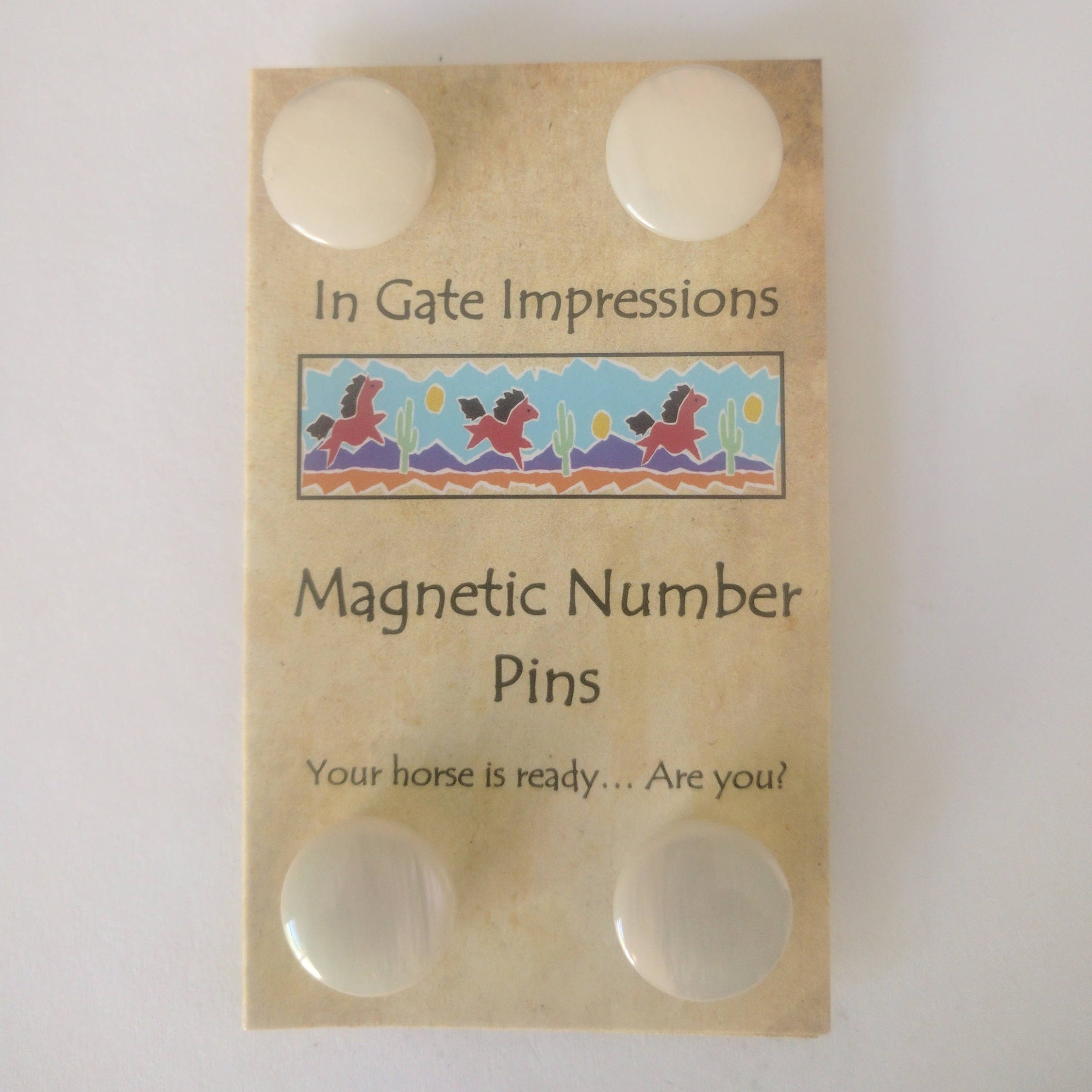 WHITE OPAQUE Magnetic Number Pins Horse Show Number Magnets Number ...