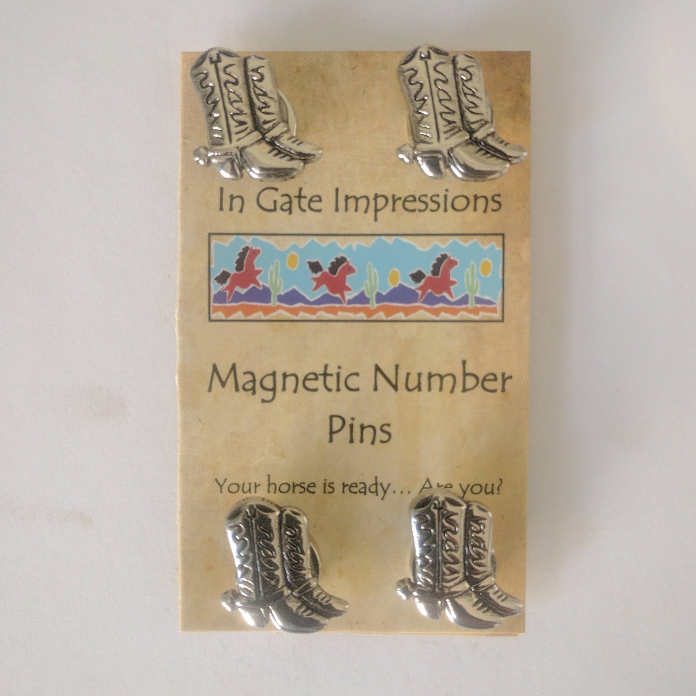 COWBOY BOOTS Magnetic Number Pins Horse Show Number Magnets Number ...