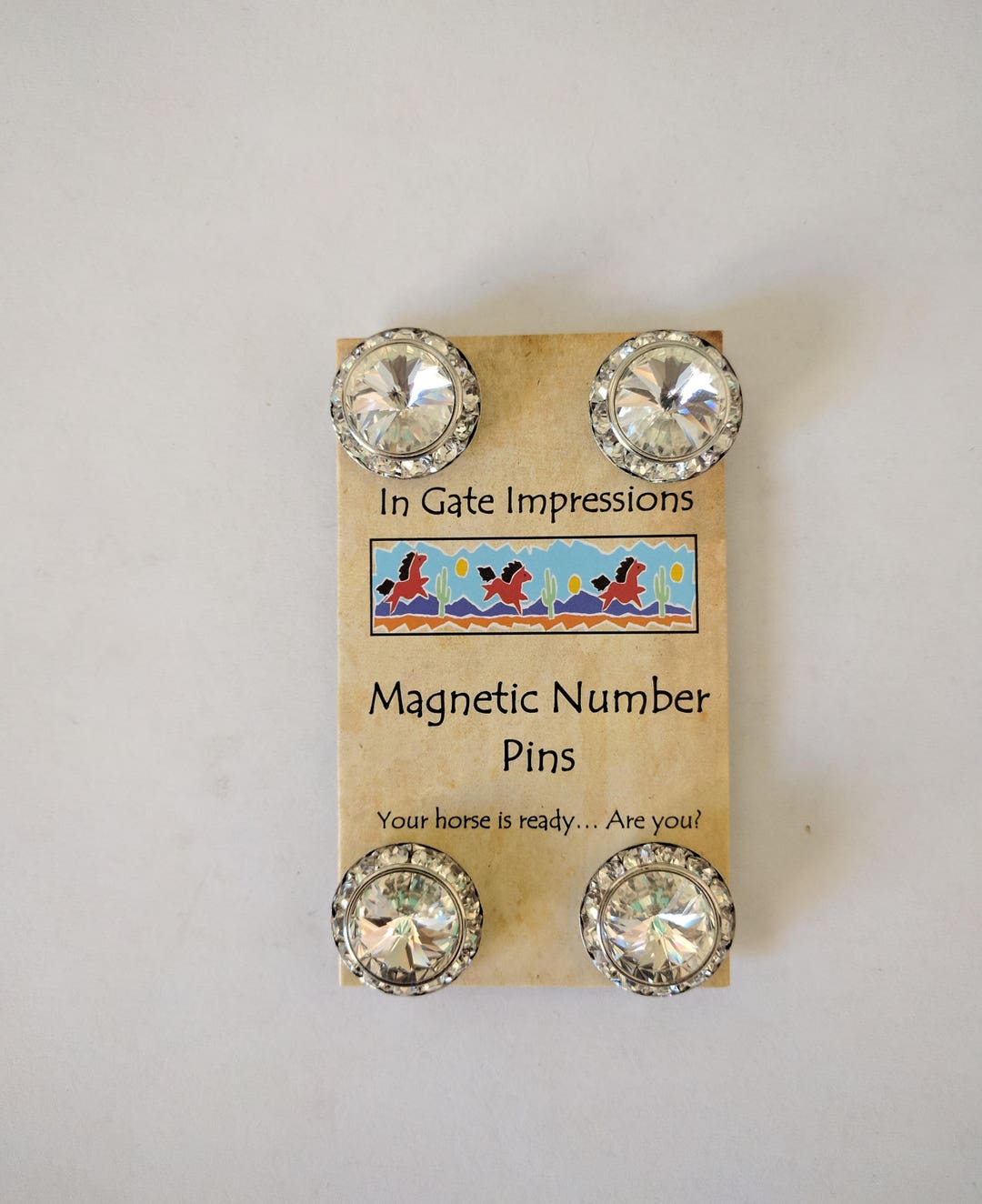 JUMBO CRYSTAL Magnetic Number Pins Horse Show Number Magnet Rivoli ...