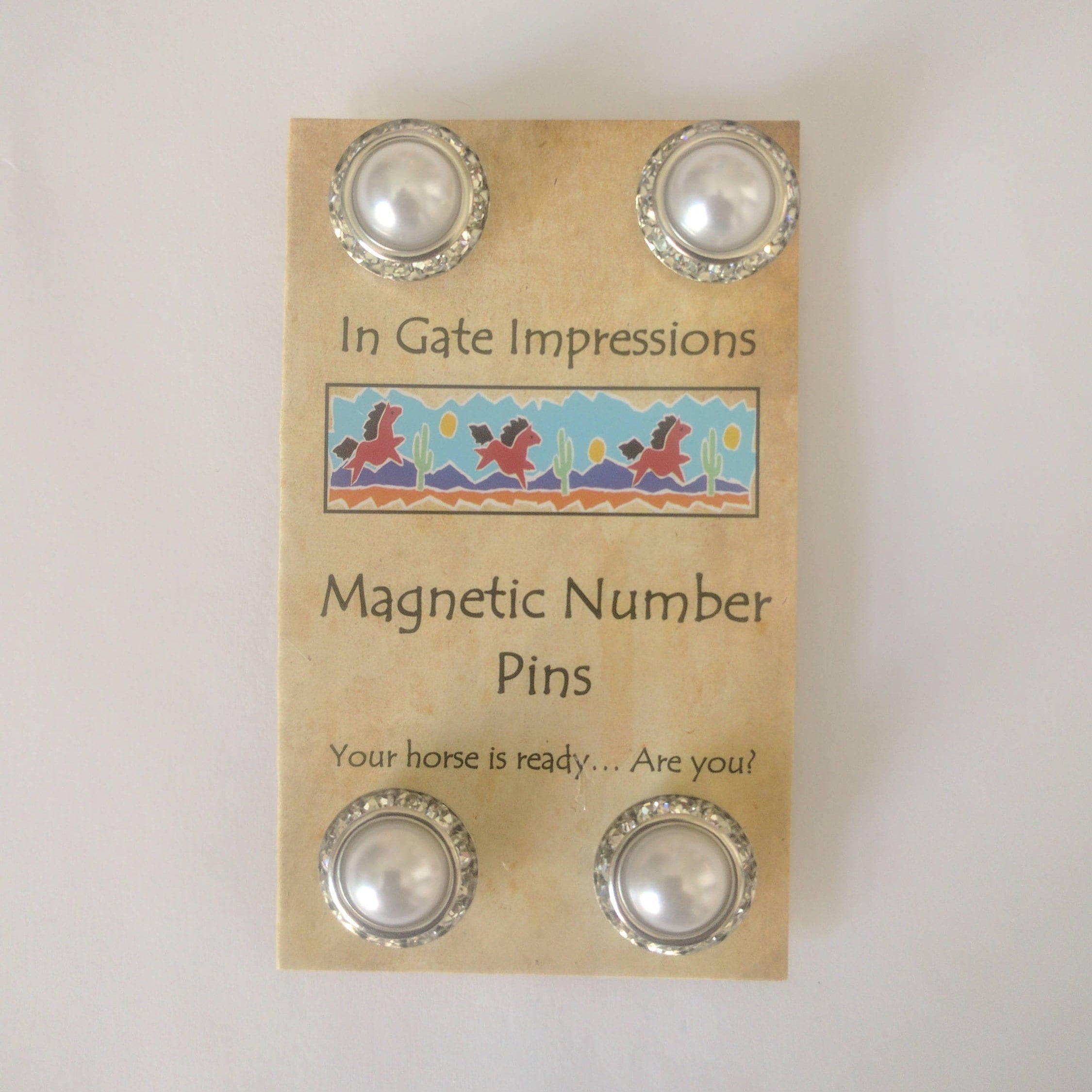 SIMULATED PEARL Magnetic Number Pins Horse Show Number Magnets - Etsy