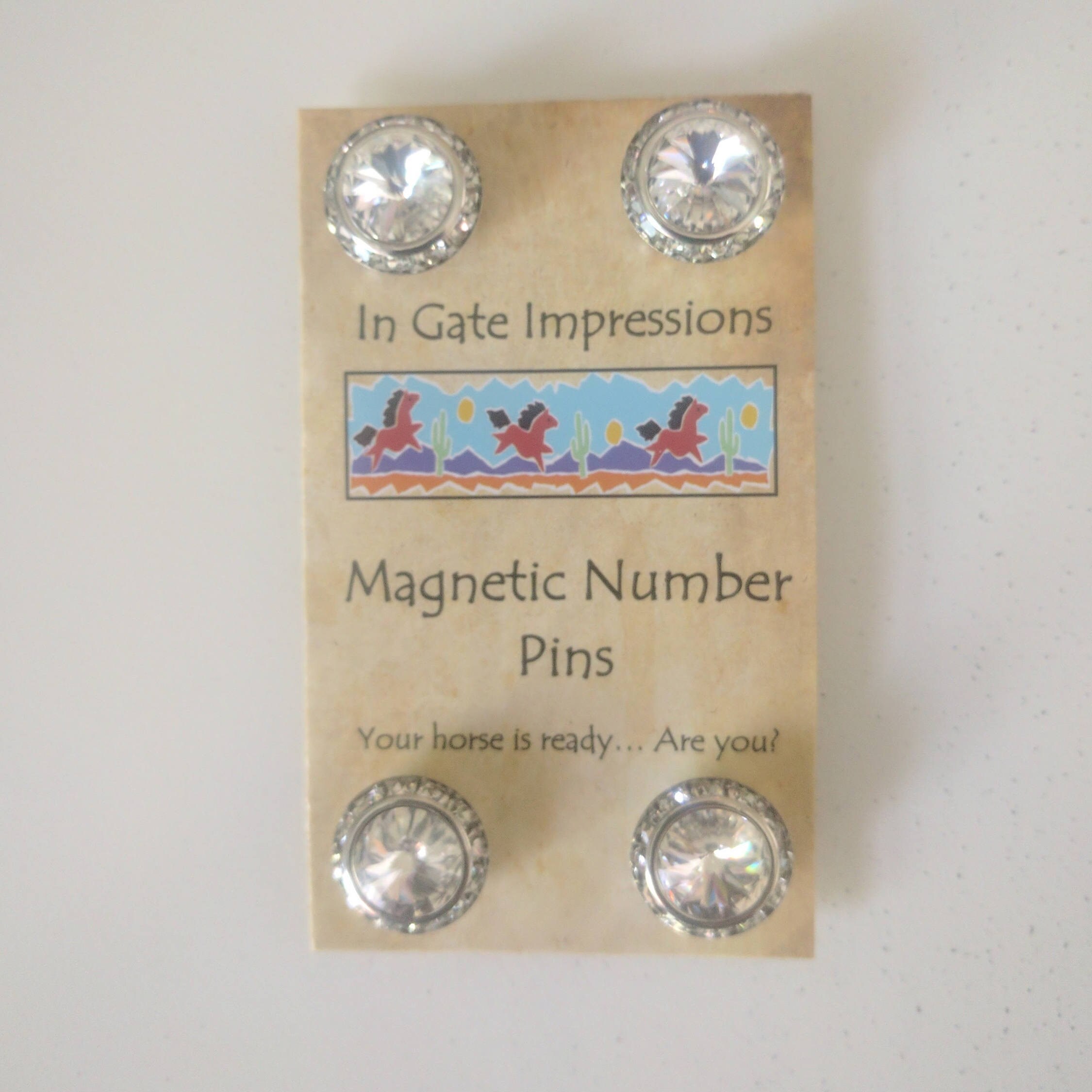 CRYSTAL Magnetic Number Pins Horse Show Number Magnets Rivoli Crystals ...