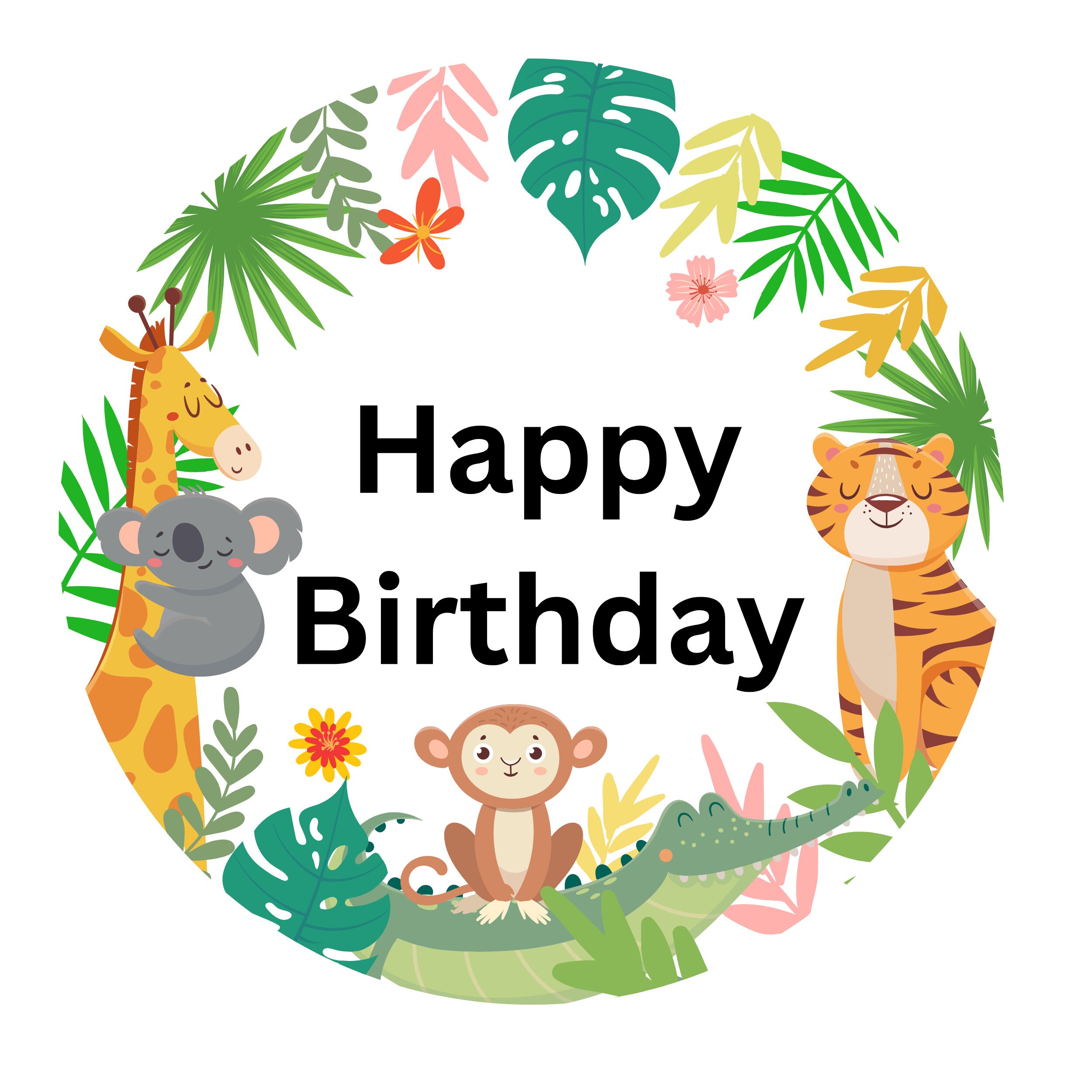 Jungle Animal Happy Birthday - Etsy
