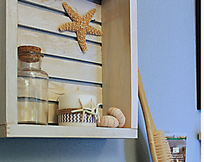Beach Shelves, Bathroom Storage, Beach Crate Shelf, Beach Decor ...