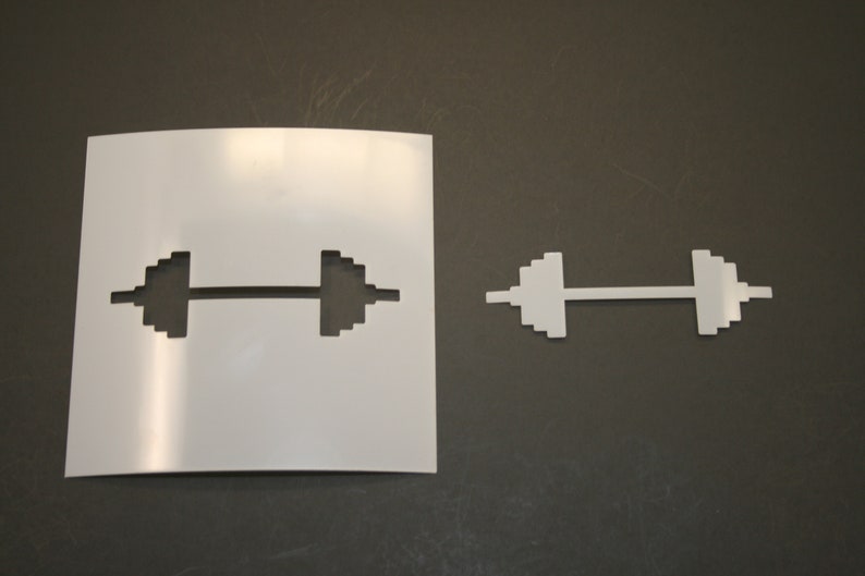 Barbell Reusable Mylar Stencil - Art Supplies - Etsy