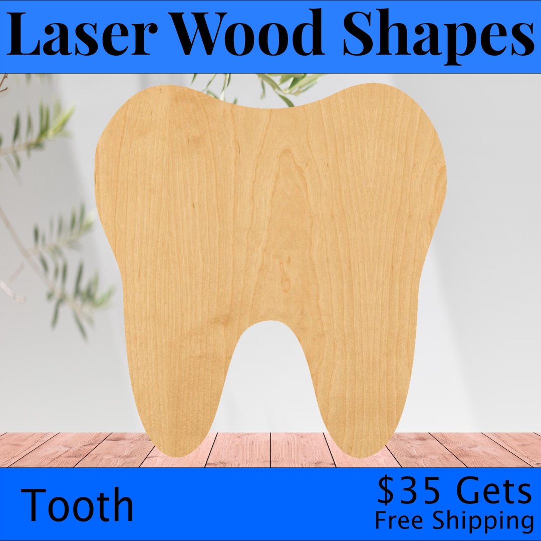 Tooth Laser Cut Out Wood Shape Craft Supply - Woodcraft Cutout - Etsy