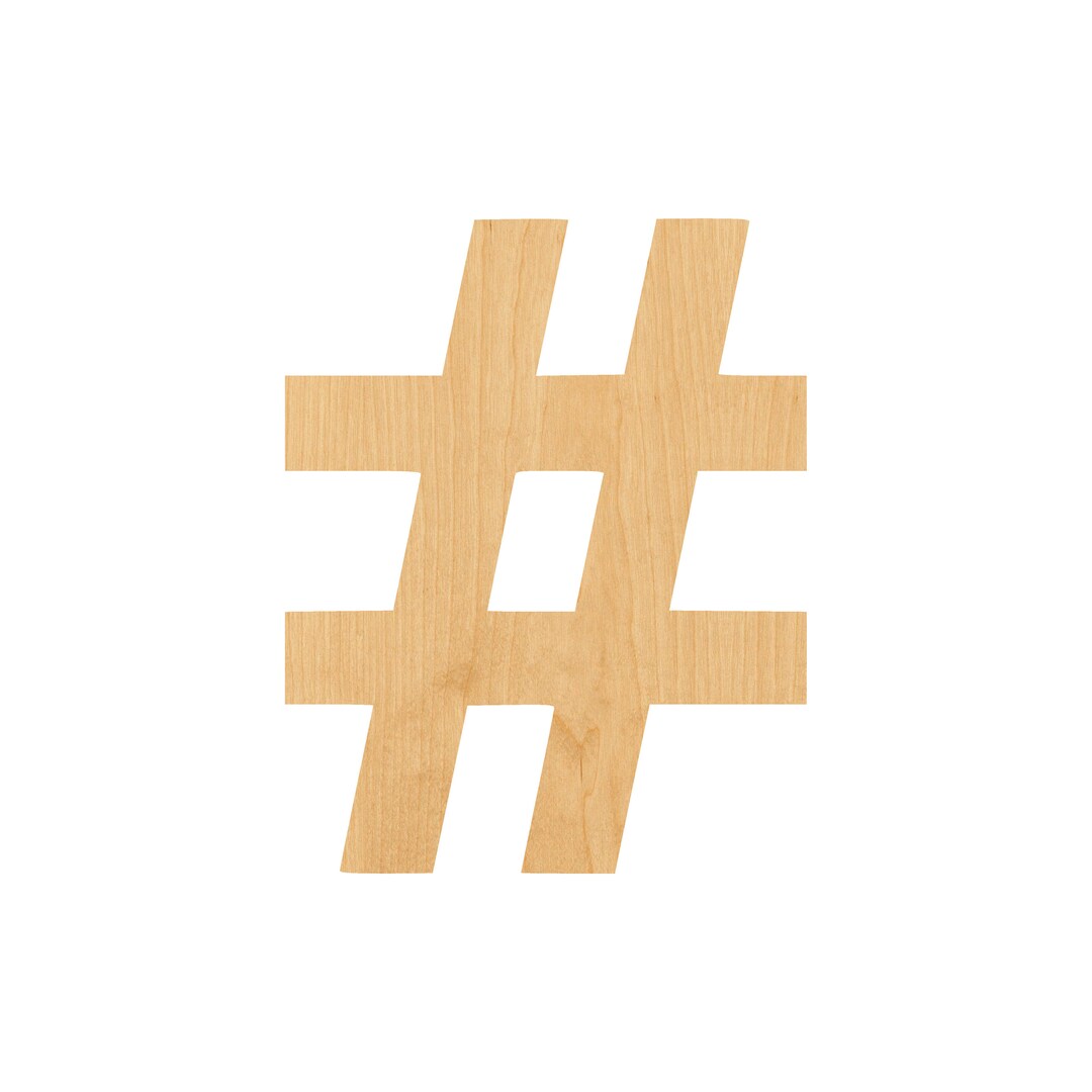 Hash Tag Laser Cut Out Wood Shape Craft Supply - Woodcraft Cutout - Etsy