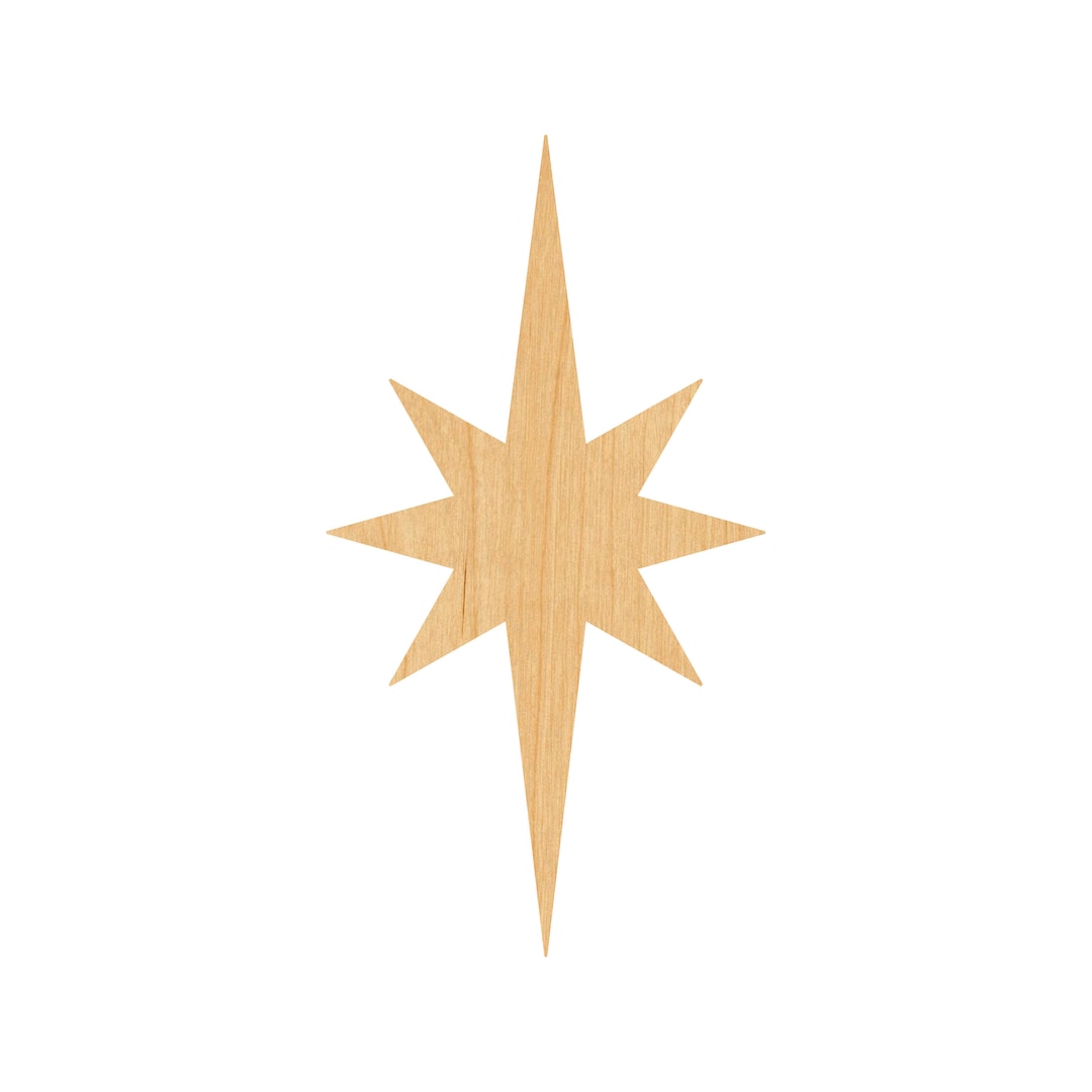 Elongated Star Laser Cut Out Wood Shape Craft Supply - Woodcraft Cutout ...