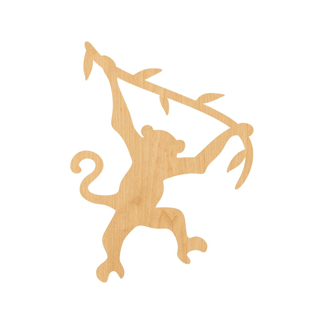 Swinging Monkey Laser Cut Out Wood Shape Craft Supply – Woodcraft ...