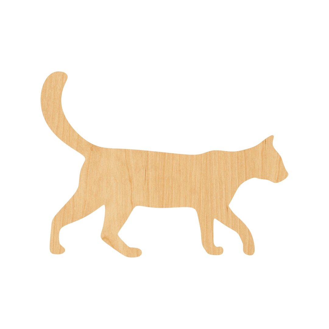 Cat Laser Cut Out Wood Shape Craft Supply – Woodcraft Cutout - Etsy