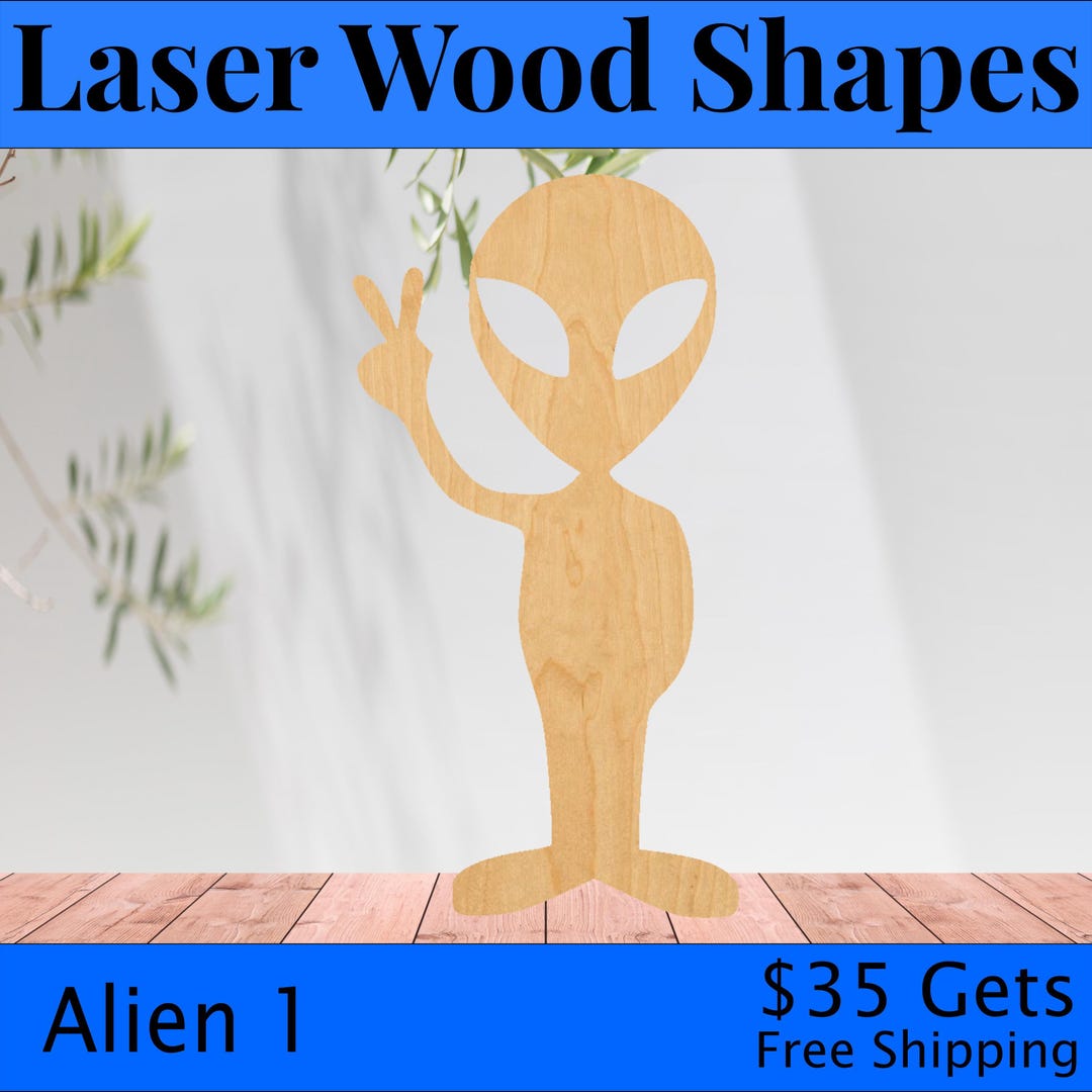 Alien 1 Laser Cut Out Wood Shape Craft Supply - Woodcraft Cutout - Etsy