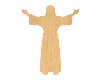 Unfinished Wooden Jesus Preaching Shape Easter Christian Craft From 1 ...
