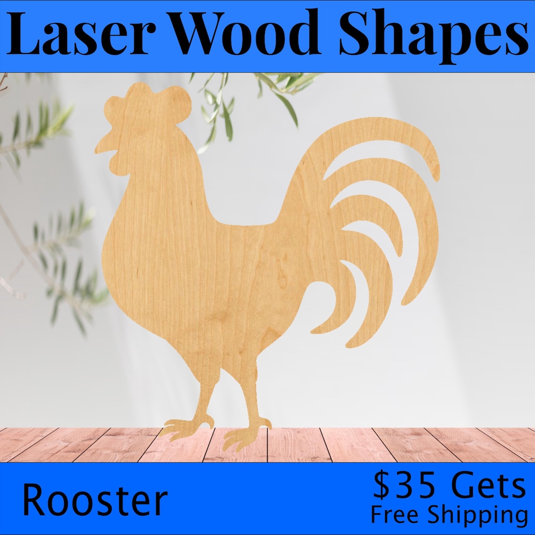 Rooster Laser Cut Out Wood Shape Craft Supply – Woodcraft Cutout - Etsy