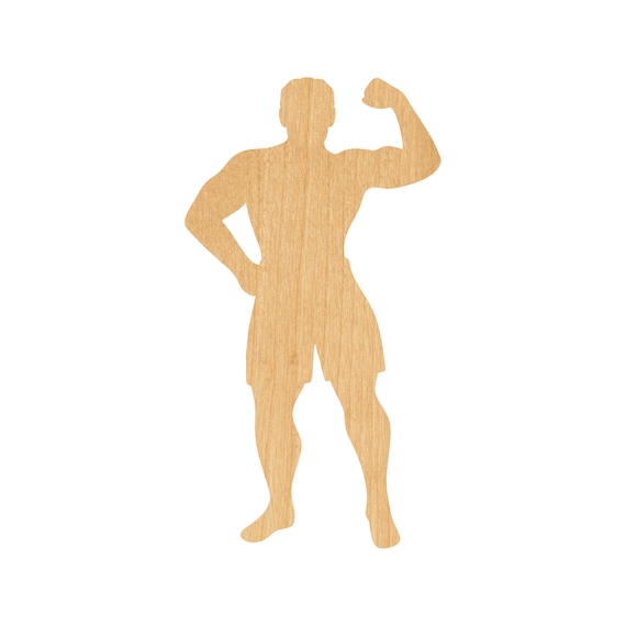 Muscle Man Laser Cut Out Wood Shape Craft Supply Woodcraft - Etsy