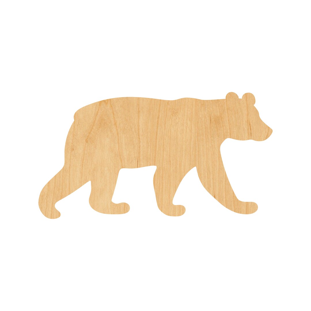 Black Bear Laser Cut Out Wood Shape Craft Supply Woodcraft Cutout - Etsy