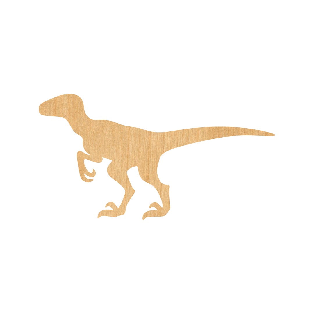 Velociraptor Laser Cut Out Wood Shape Craft Supply - Woodcraft Cutout ...