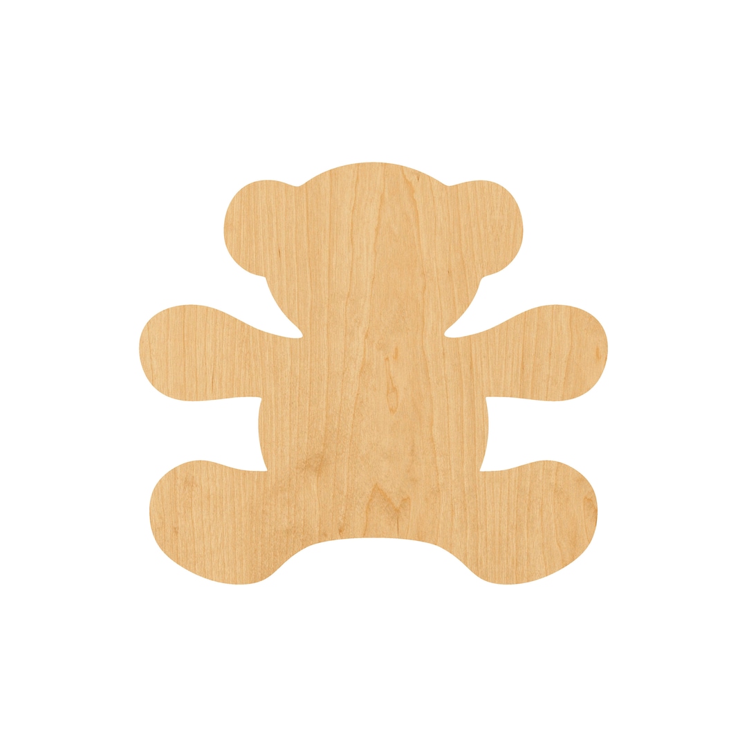 Teddy Bear Laser Cut Out Wood Shape Craft Supply - Woodcraft Cutout - Etsy