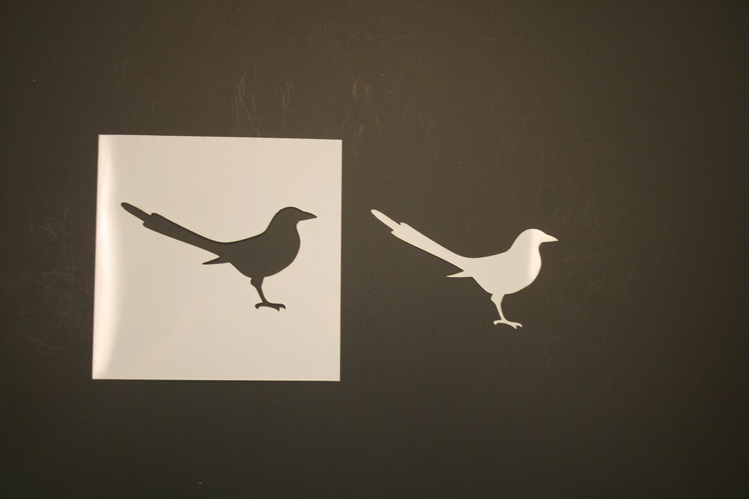 Magpie Reusable Mylar Stencil - Art Supplies - Etsy
