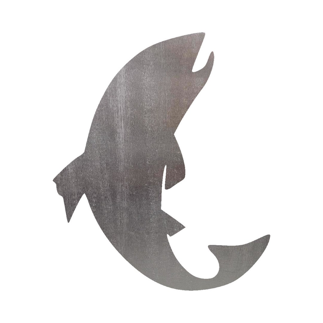 Salmon Fish Jumping Steel Cut Out Shape Metal Art Decoration Home Decor ...