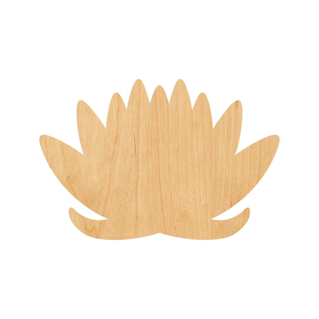 Lotus Flower Laser Cut Out Wood Shape Craft Supply - Woodcraft Cutout ...