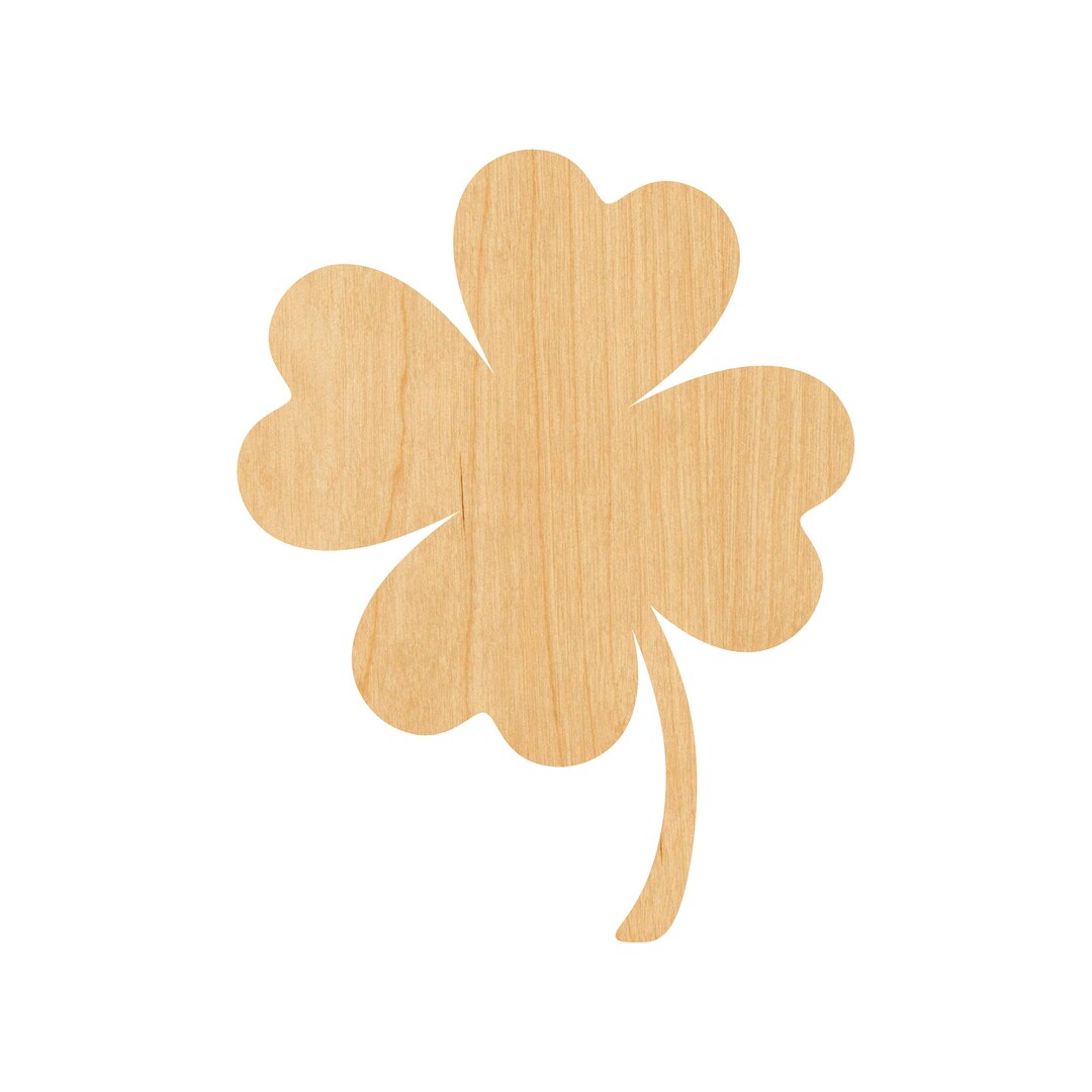 Four Leaf Clover Laser Cut Out Wood Shape Craft Supply - Woodcraft ...