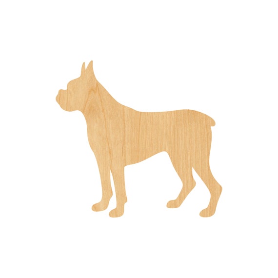 Boxer Dog Laser Cut Out Wood Shape Craft Supply Woodcraft | Etsy