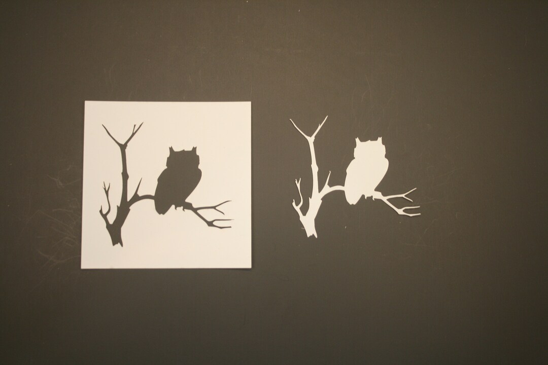 Owl in Tree Reusable Mylar Stencil - Art Supplies - Etsy