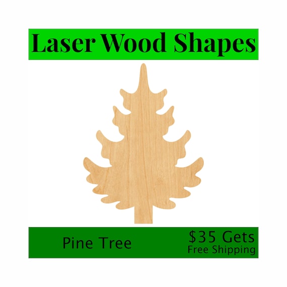 Pine Tree Laser Cut Out Wood Shape Craft Supply Woodcraft | Etsy