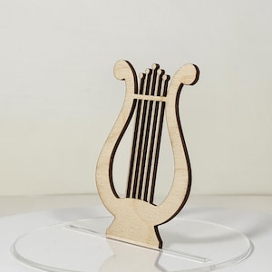 Lyre Laser Cut Out Wood Shape Craft Supply - Woodcraft Cutout - Etsy