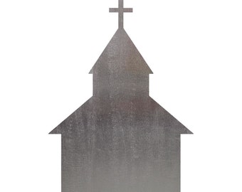 Church Metal Cutout Shape, Wall Art Decoration for Home, Farmhouse ...