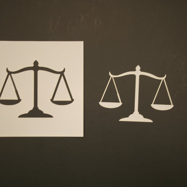 Scale of Justice Stencil - Etsy