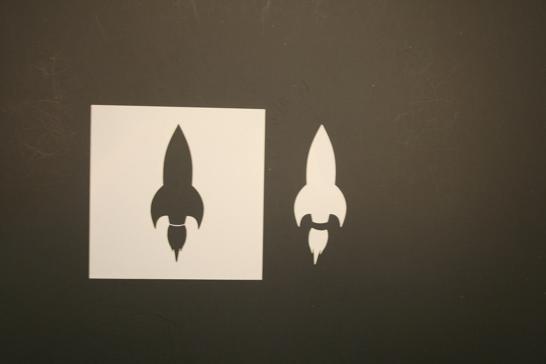 Rocket Ship 2 Reusable Mylar Stencil - Art Supplies - Etsy