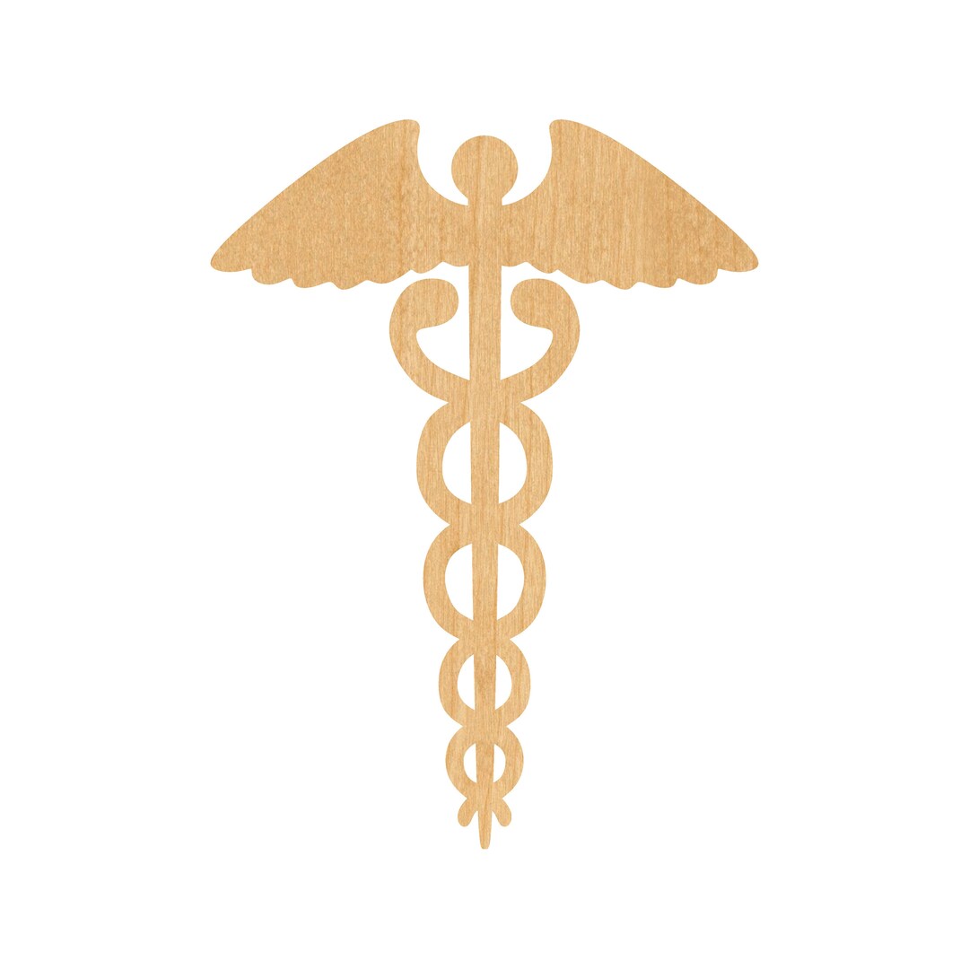 Caduceus 1 Laser Cut Out Wood Shape Craft Supply - Woodcraft Cutout - Etsy