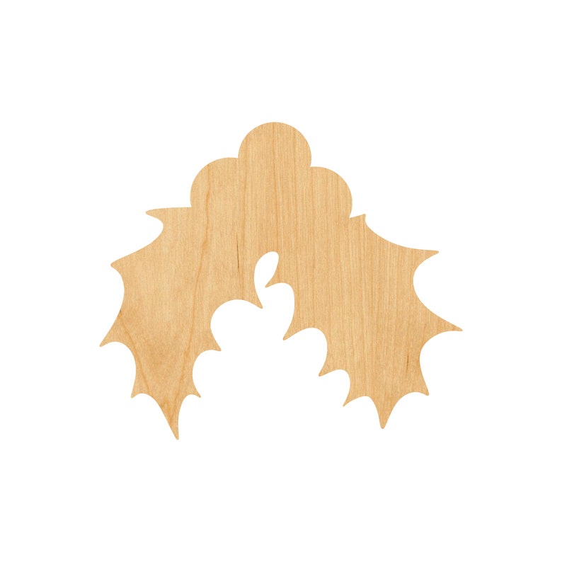 Holly Laser Cut Out Wood Shape Craft Supply Woodcraft Cutout - Etsy