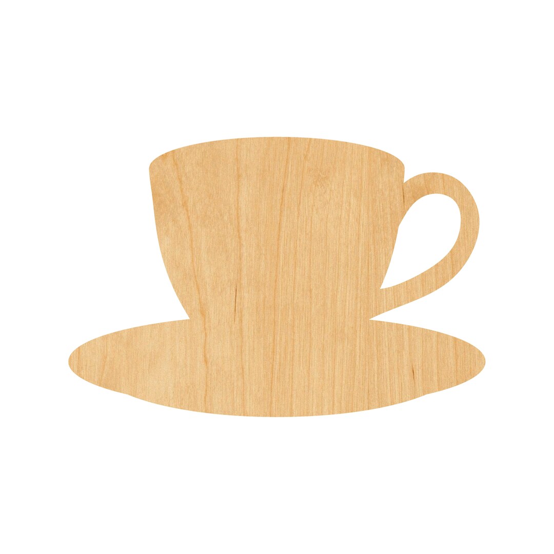 Coffee Cup 4 Laser Cut Out Wood Shape Craft Supply - Woodcraft Cutout ...