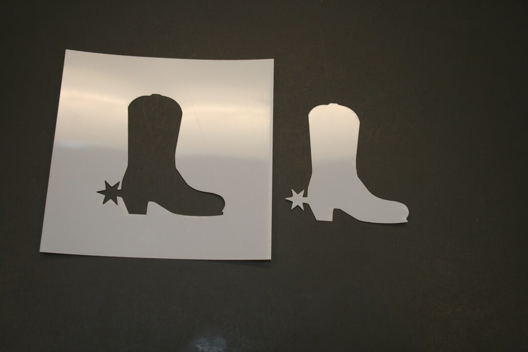 Cowboy Boot 1 Reusable Mylar Stencil - Art Supplies - Etsy