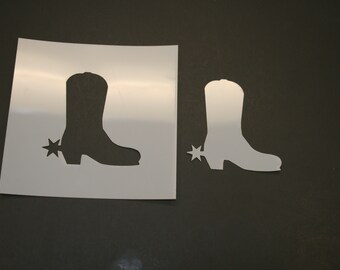 Cowboy Boot Stencil REUSABLE, DURABLE, WASHABLE Craft Stencil Use for ...