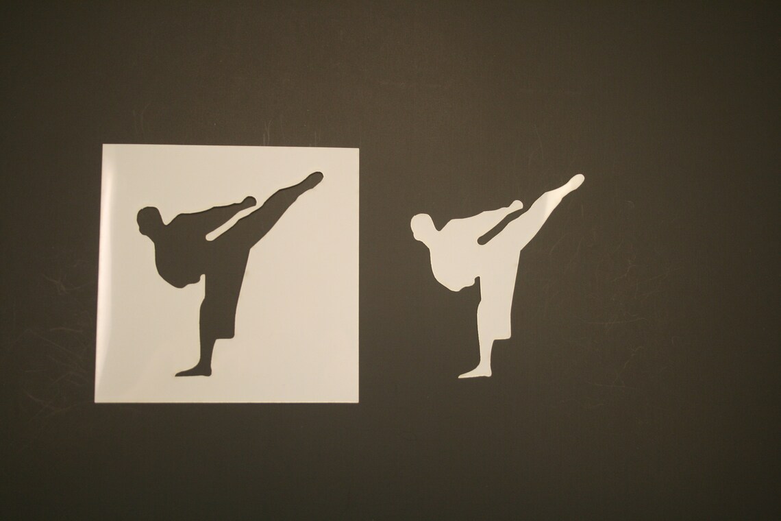 Karate Man Reusable Mylar Stencil Art Supplies | Etsy