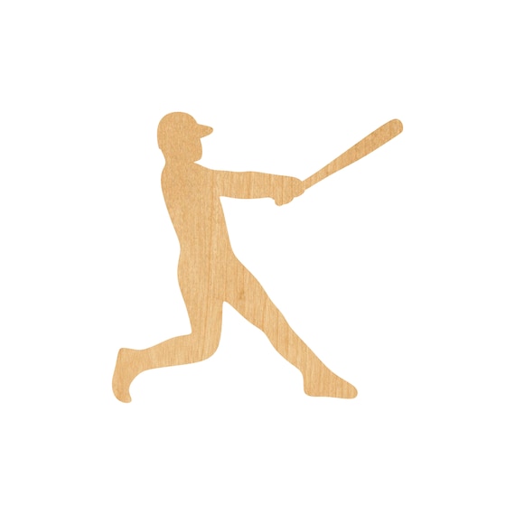 Baseball Player Laser Cut Out Wood Shape Craft Supply | Etsy