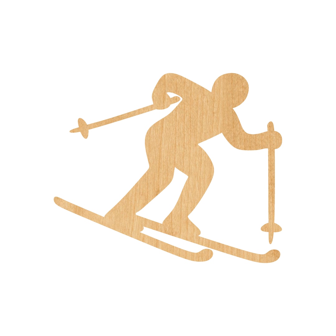 Skier Laser Cut Out Wood Shape Craft Supply - Woodcraft Cutout - Etsy