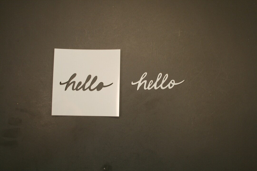 Hello 1 Reusable Mylar Stencil - Art Supplies - Etsy