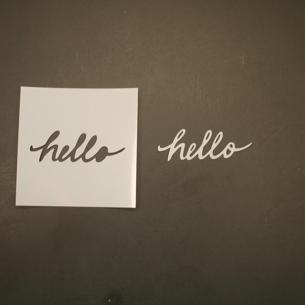 Hello Stencil - Etsy