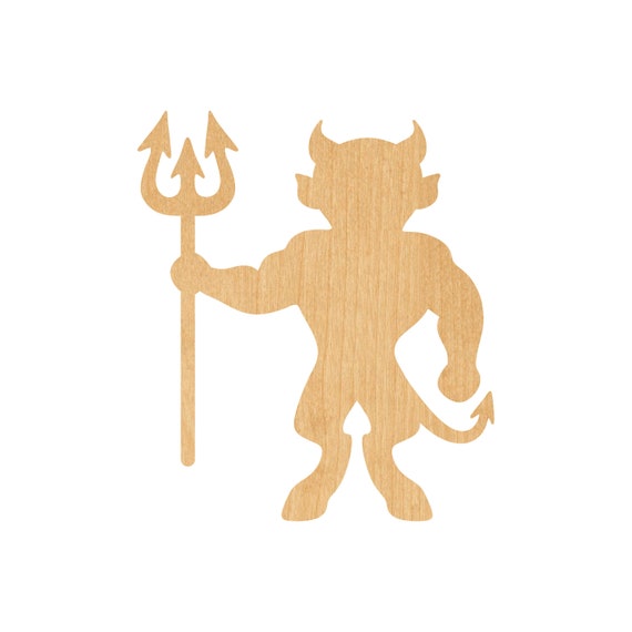 Devil Laser Cut Out Wood Shape Craft Supply Woodcraft Cutout | Etsy