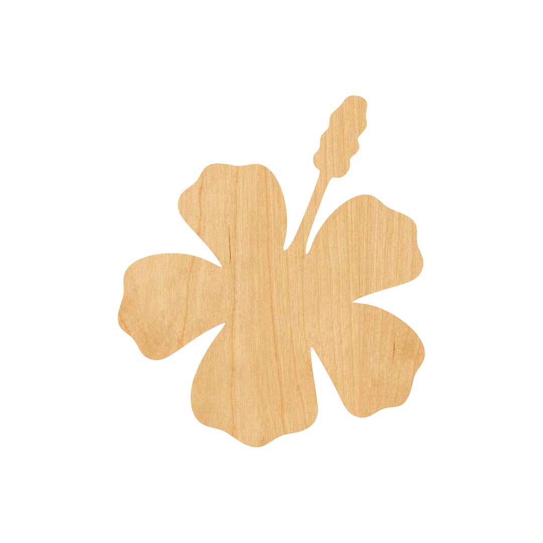 Hibiscus Laser Cut Out Wood Shape Craft Supply - Woodcraft Cutout - Etsy