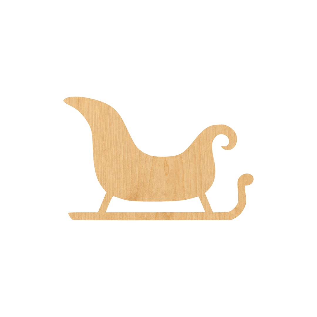 Santa Sleigh 3 Laser Cut Out Wood Shape Craft Supply - Woodcraft Cutout ...