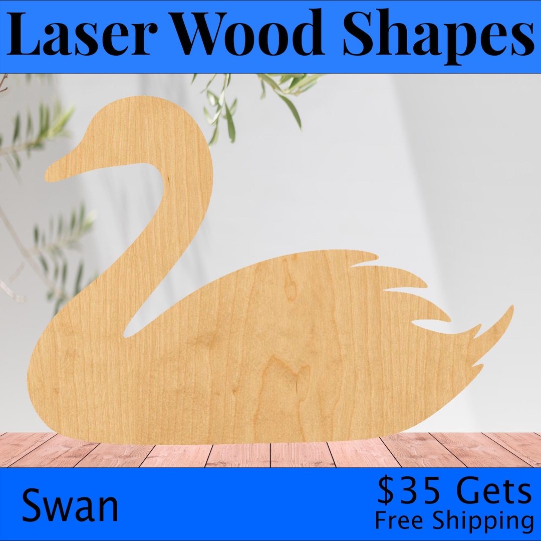 Swan Laser Cut Out Wood Shape Craft Supply – Woodcraft Cutout - Etsy