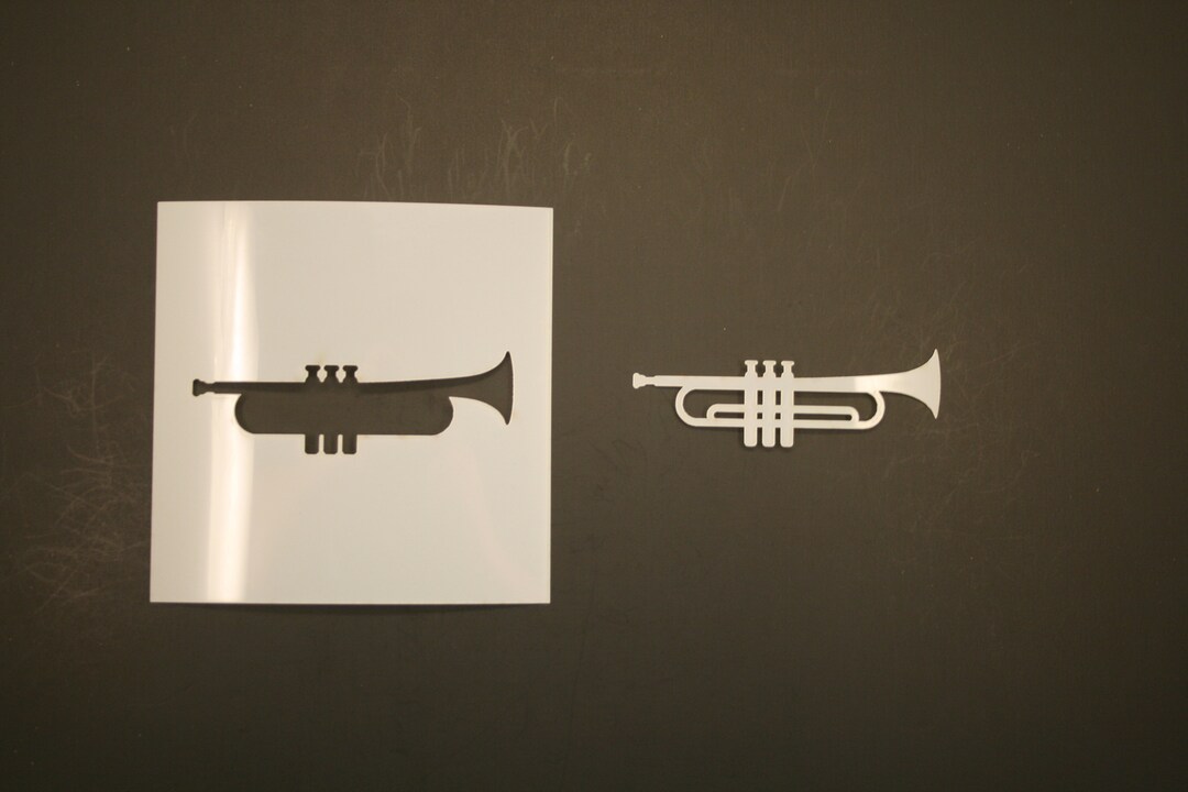 Trumpet Reusable Mylar Stencil - Art Supplies - Etsy